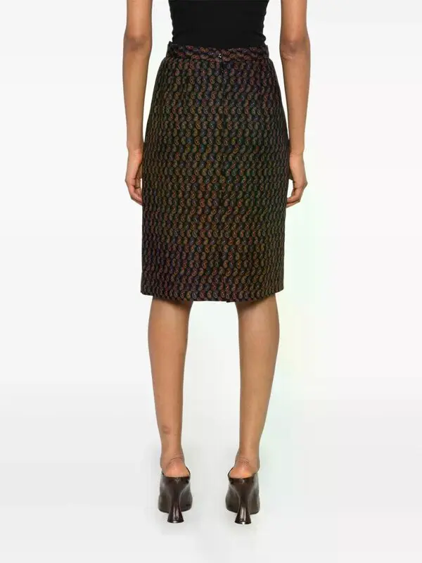 FERRAGAMO 1980s Cornucopia-print Midi Skirt