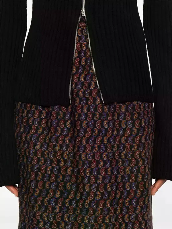 FERRAGAMO 1980s Cornucopia-print Midi Skirt