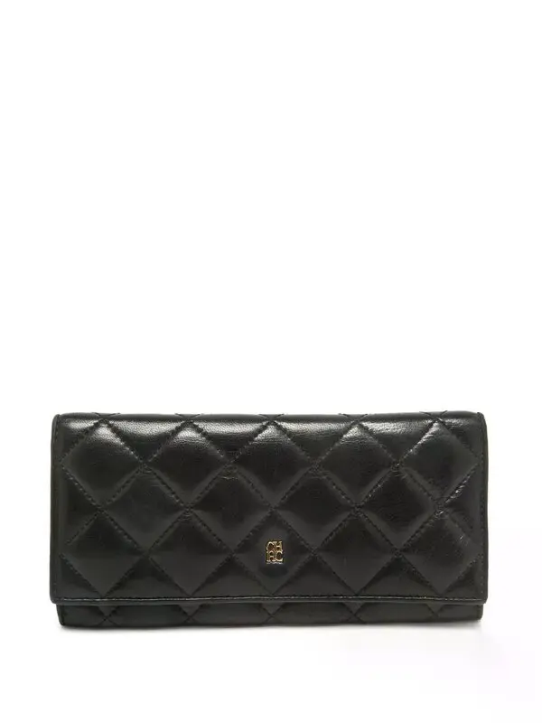 Carolina Herrera Quilted Leather Long Wallet - Black