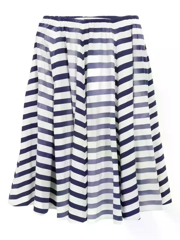 Prada 2010s Striped Midi Skirt