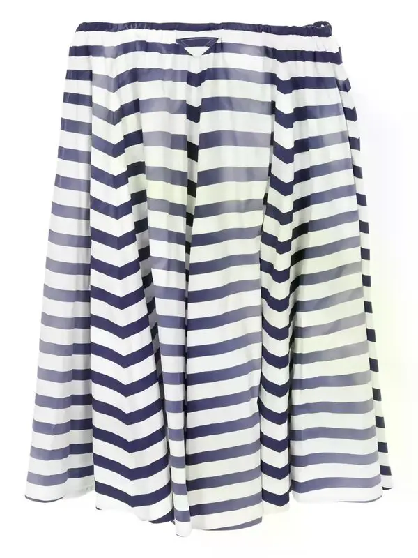 Prada 2010s Striped Midi Skirt