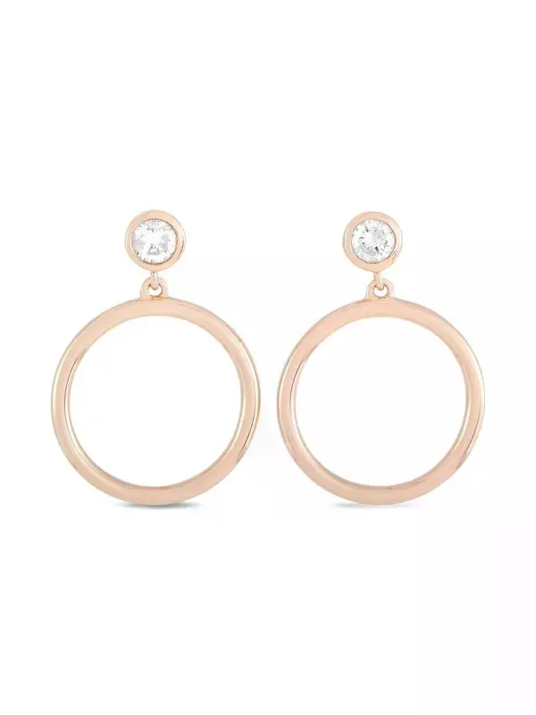 LB EXCLUSIVE 14k Rose Gold Diamond Earrings - Pink
