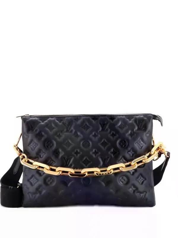 LOUIS VUITTON Coussin Mm Crossbody Bag Monogram Embossed Lambskin - Black