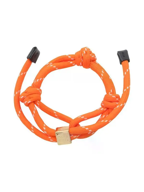 Miu Miu Logo-charm Knotted Bracelet - Orange