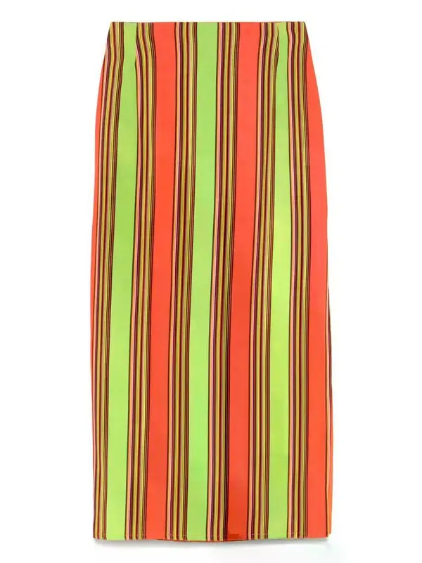 Versace 2000s Striped Midi Skirt