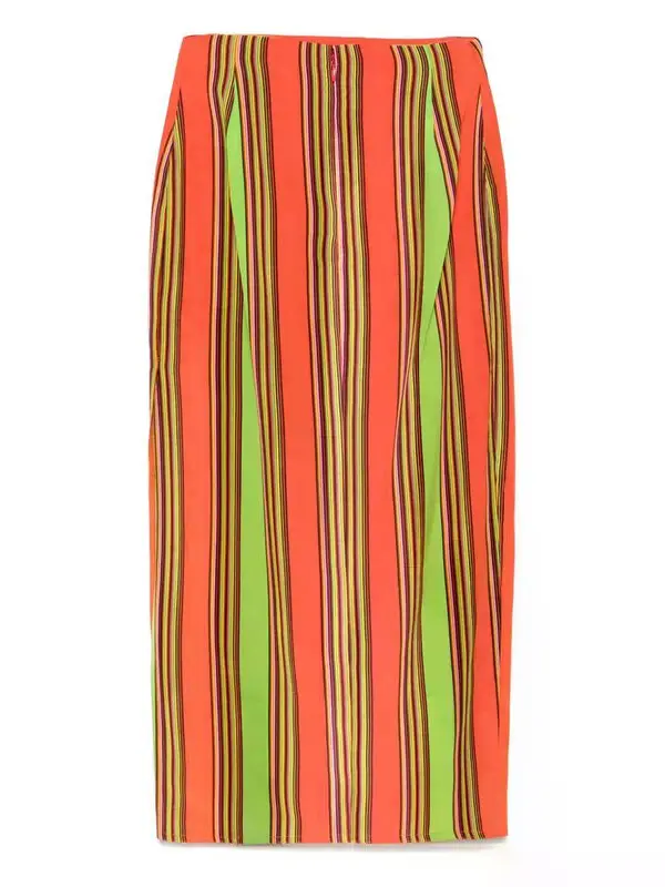 Versace 2000s Striped Midi Skirt