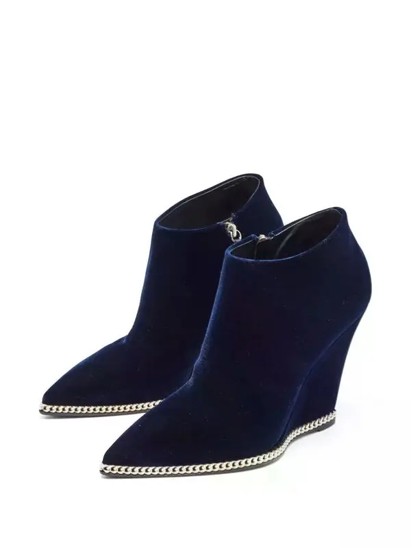 GIUSEPPE ZANOTTI 110mm Velvet Wedge Boots