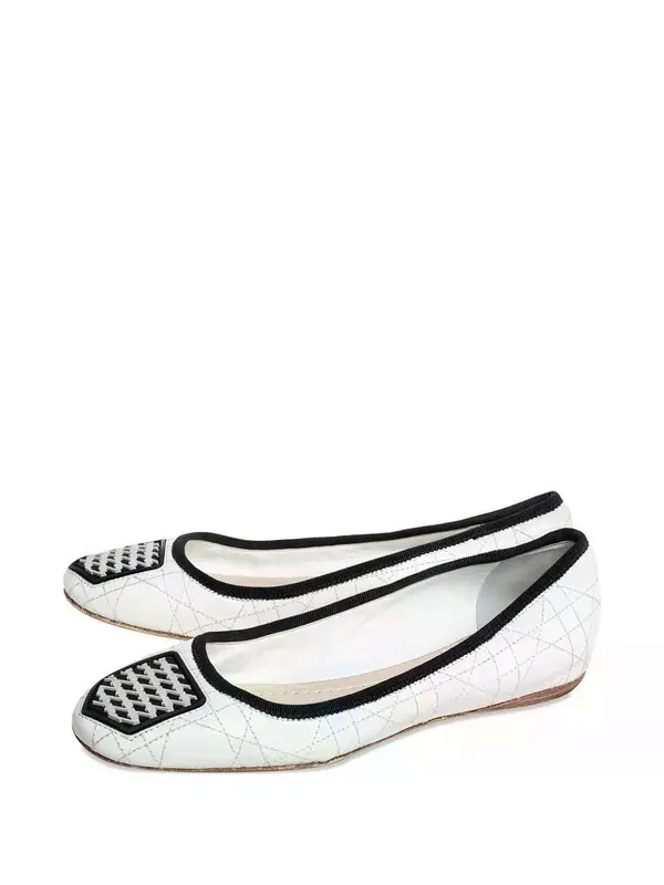 Dior Cannage-stitch Leather Ballet Flats