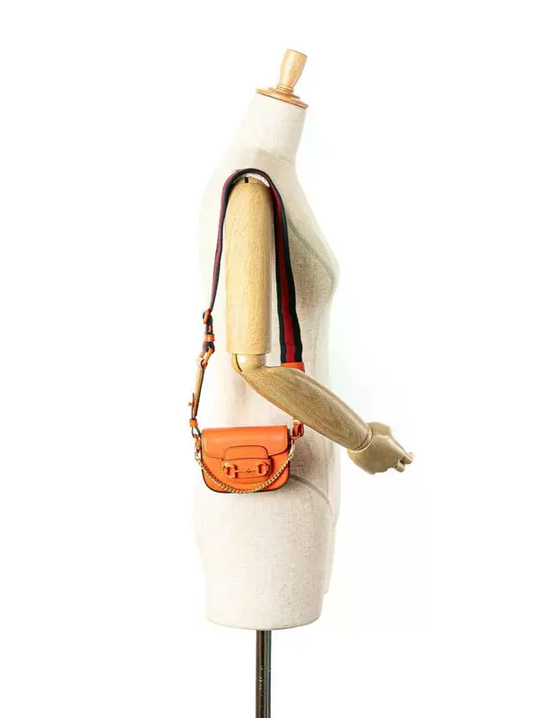 Gucci Mini Leather Horsebit 1955 Web Satchel