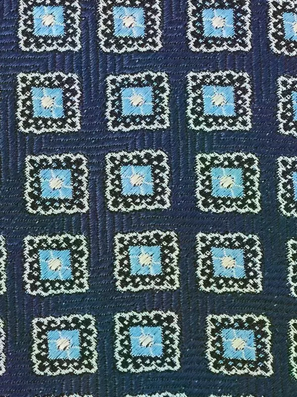 BOSS Geometric-patterned Silk Tie - Blue