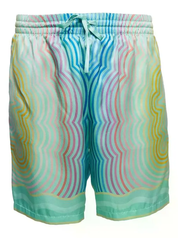 Casablanca Wave-pattern Shorts - Blue