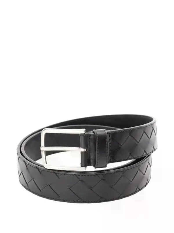 Bottega Veneta Pre-owned 2020s Intrecciato Leather Belt - Black