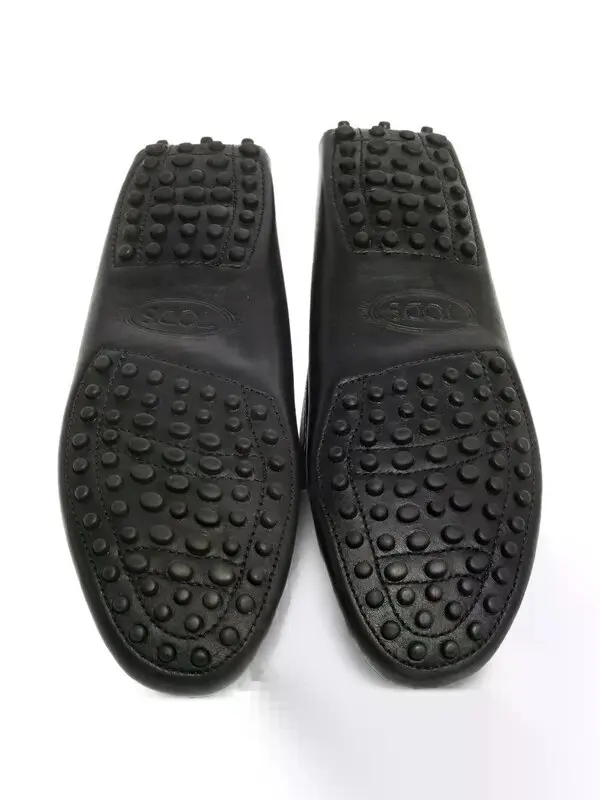TOD'S Leather Penny Keeper Loafers - Black