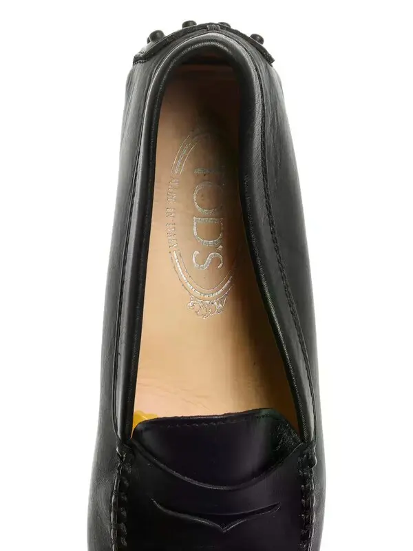 TOD'S Leather Penny Keeper Loafers - Black