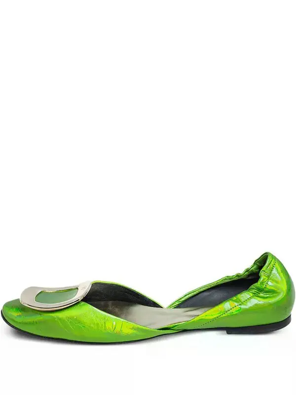 ROGER VIVIER Metallic Leather Ballet Flats