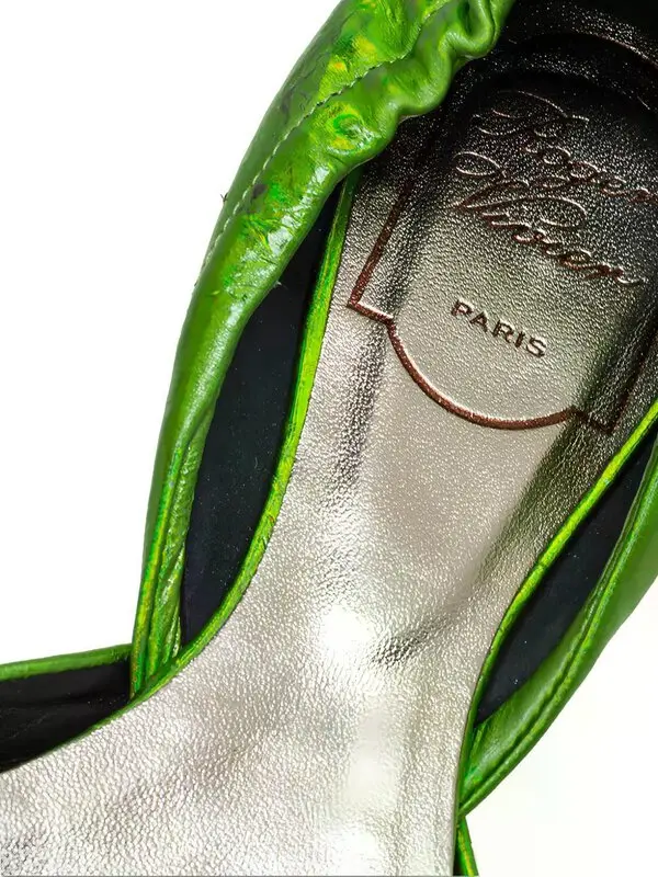 ROGER VIVIER Metallic Leather Ballet Flats