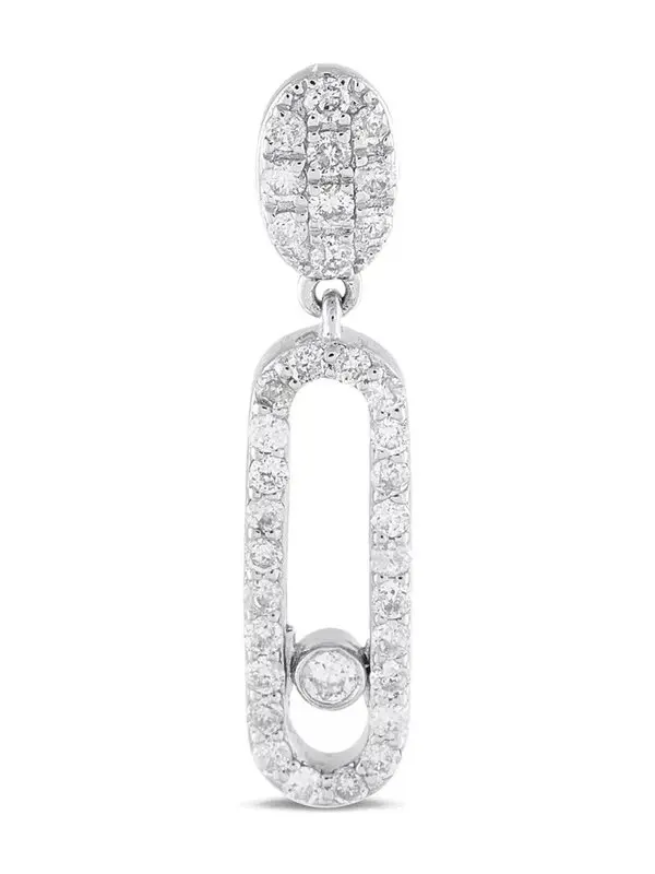 LB EXCLUSIVE 14k White Gold Diamond Drop Earrings - Silver