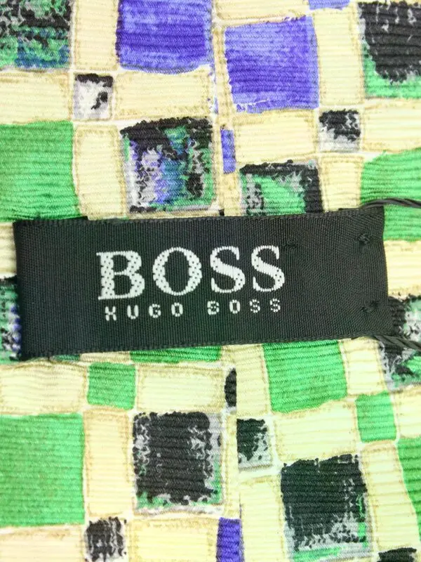 BOSS Geometric-print Silk Tie