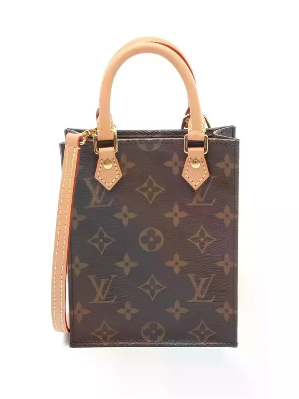 LOUIS VUITTON Monogram Petite Sac Tote Bag - Brown