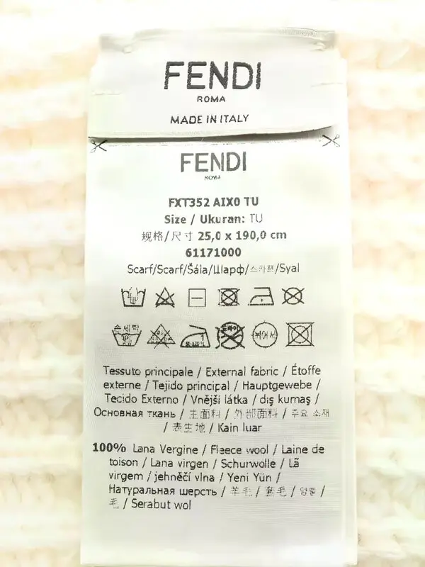 Fendi 2010s Logo Wool Scarf