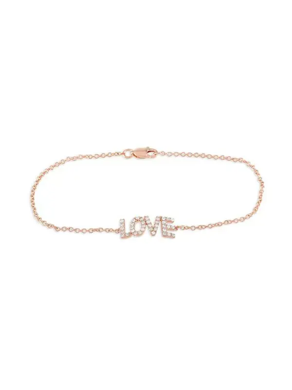 LB EXCLUSIVE 14k Rose Gold Diamond Bracelet - Pink