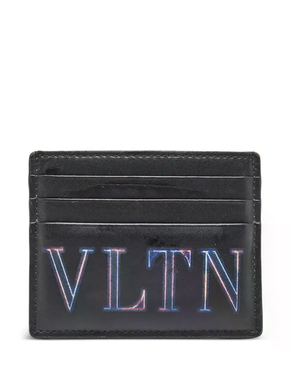 Valentino Garavani Leather Logo Card Holder - Black