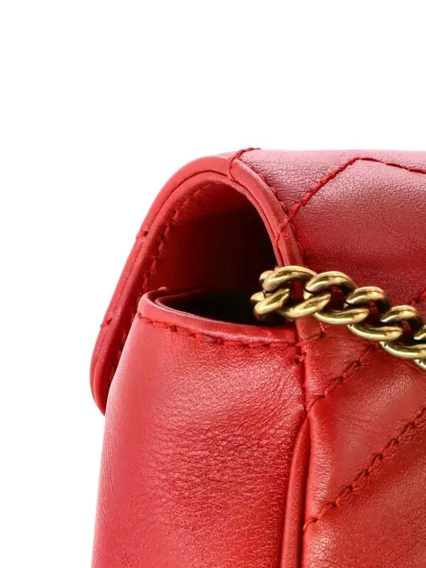 Gucci Gg Marmont Flap Bag Matelassé Leather Super Mini Crossbody Bag - Red