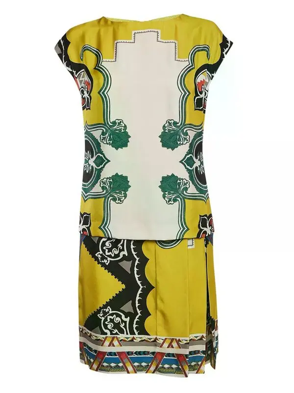Etro Floral-print Layered Dress - Green