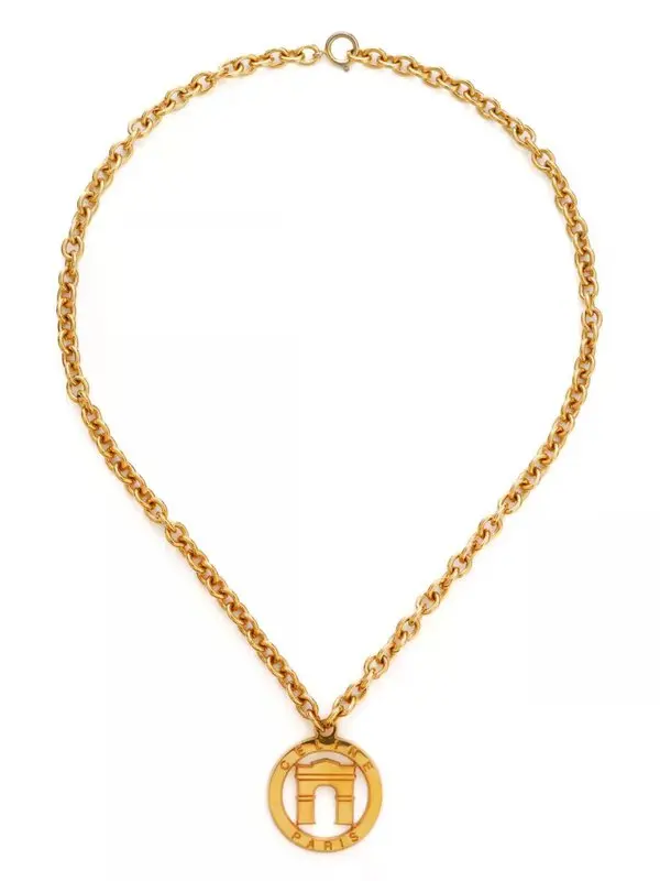 Celine Arc De Triomphe Pendant Necklace - Gold