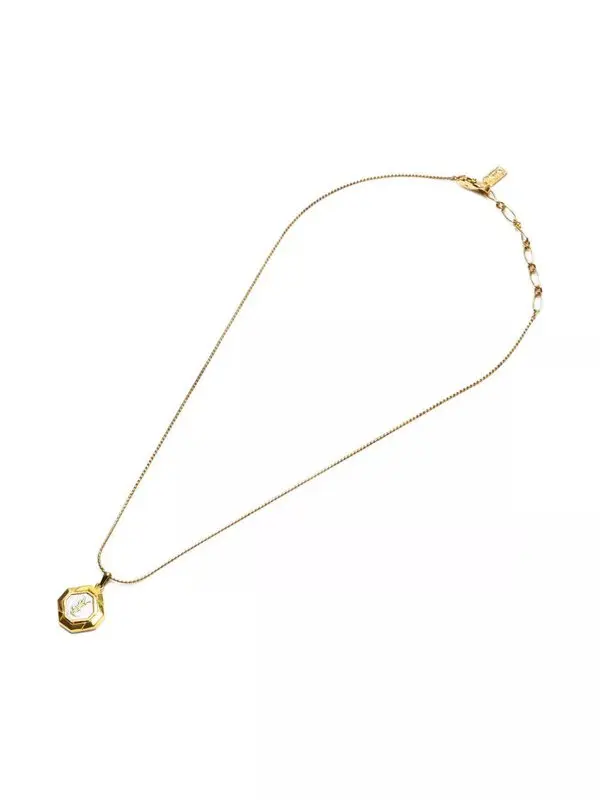 Saint Laurent 1980-1990 Octagonal-pendant Necklace - Gold