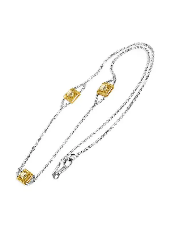 LB EXCLUSIVE 18k Multi-tone Gold Diamond Necklace - Silver
