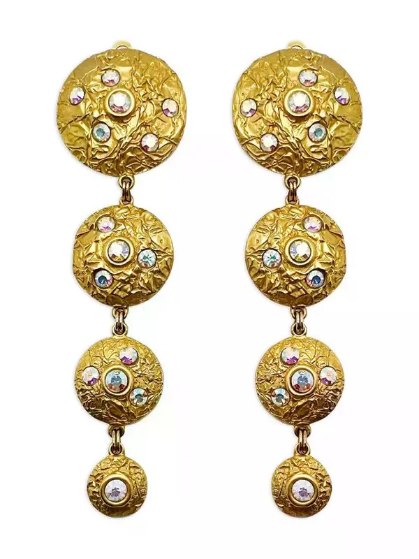 JENNIFER GIBSON JEWELLERY Malcolm Morris Crystal-embellished Clip-on Drop Earrings - Gold