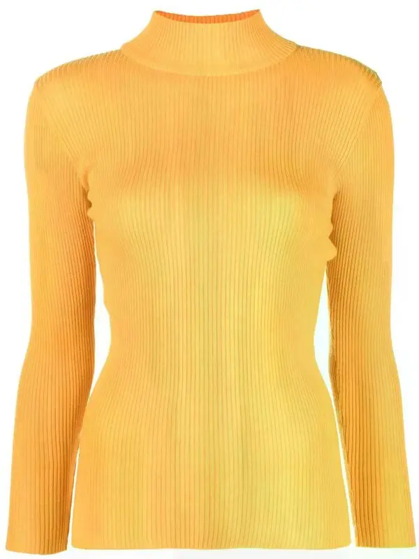 Saint Laurent 1970s Mock Neck Ribbed Jumper