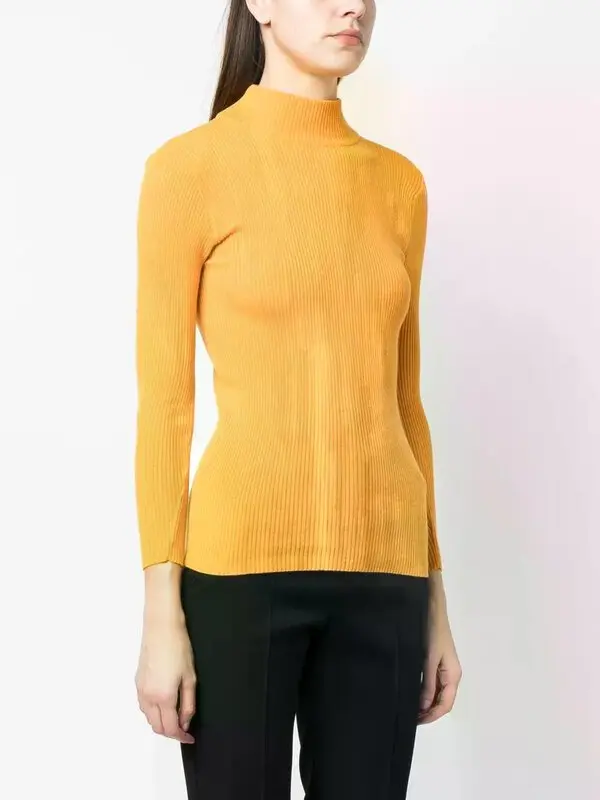 Saint Laurent 1970s Mock Neck Ribbed Jumper