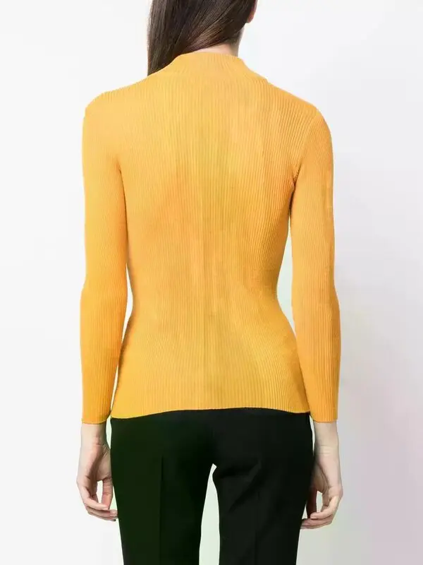 Saint Laurent 1970s Mock Neck Ribbed Jumper