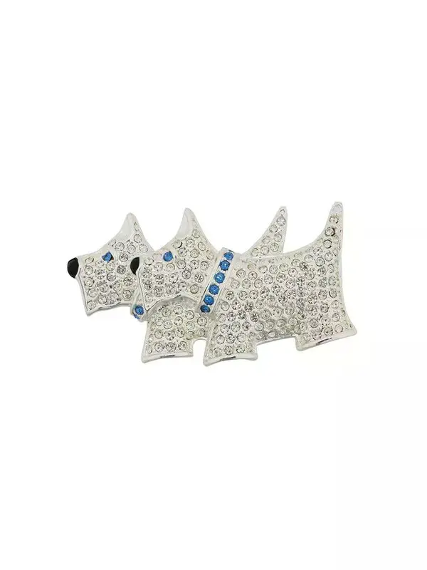 SUSAN CAPLAN 1980's Napier Scottish Terriers Brooch - Silver