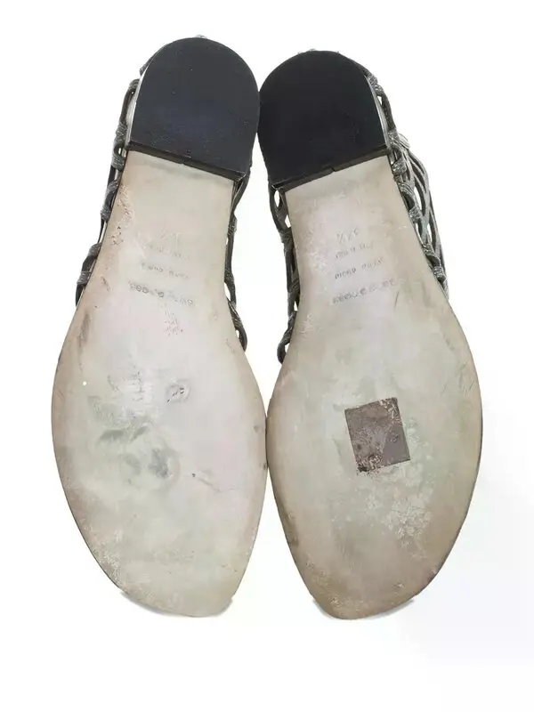 SERGIO ROSSI Scalloped Leather Sandals