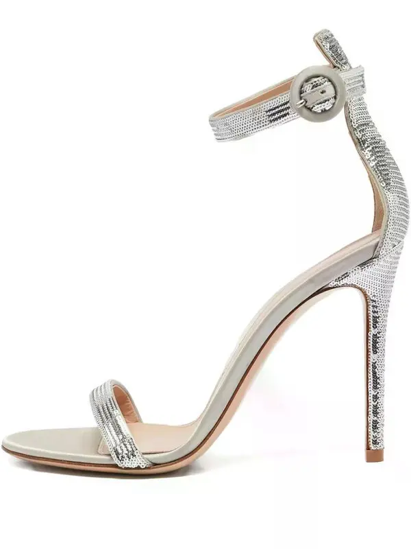 GIANVITO ROSSI Sequined Ankle-strap Sandals