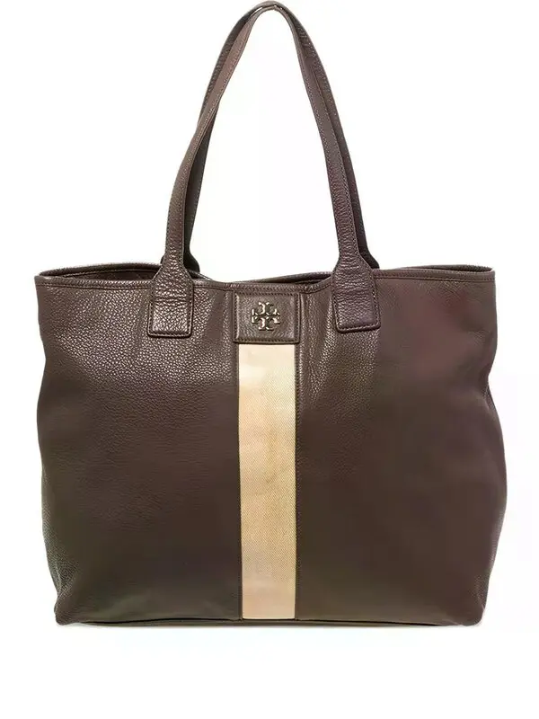 Tory Burch Striped Leather Tote Bag