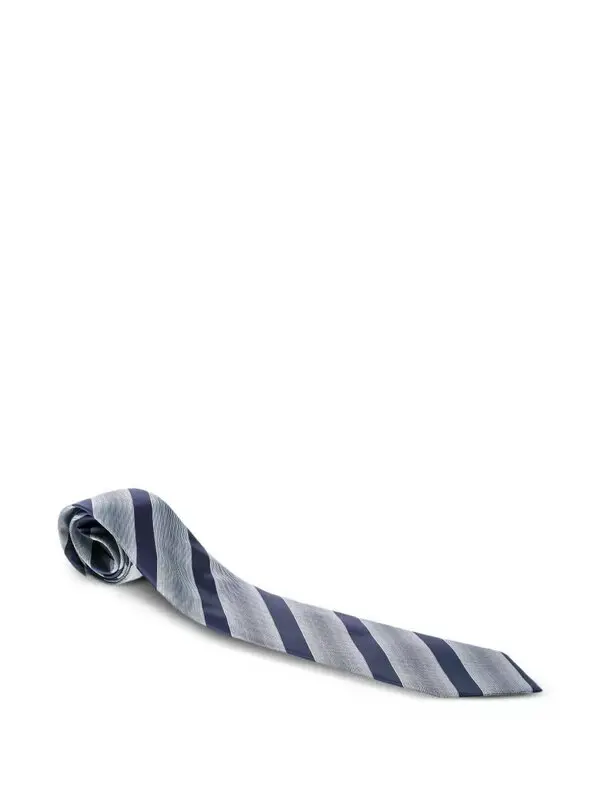 Giorgio Armani Striped Silk Tie - Blue