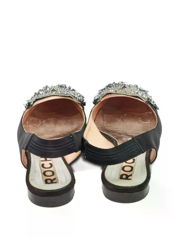Rochas Vintage Beaded Slingback Ballet Flats