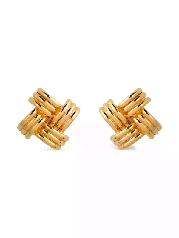 SUSAN CAPLAN 1980s Intertwined Clip-on Earrings - Gold