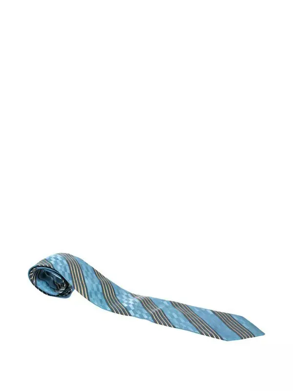 Ermenegildo Zegna Diagonal-striped Silk Tie - Blue