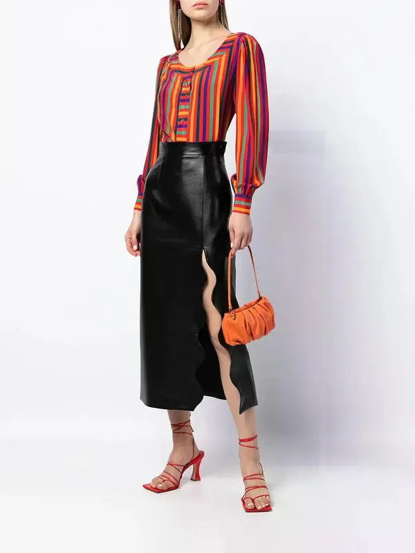 Saint Laurent 1991 Rive Gauche Striped Silk Blouse