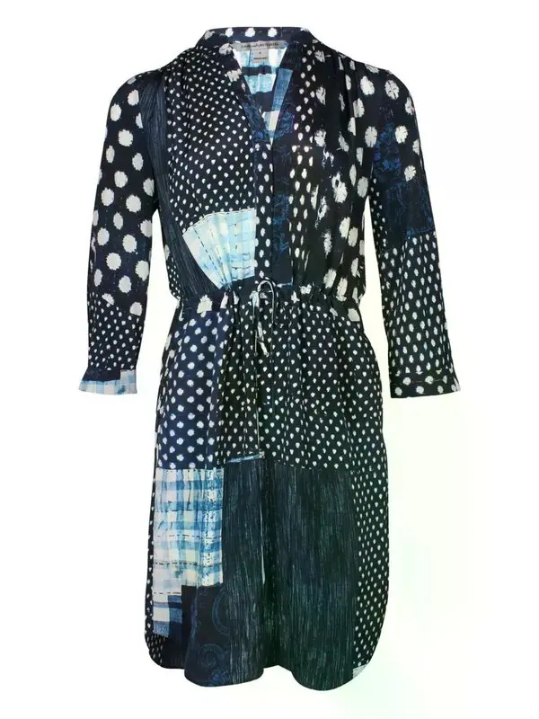 Diane Von Furstenberg Polka-dot Patchwork Mini Dress