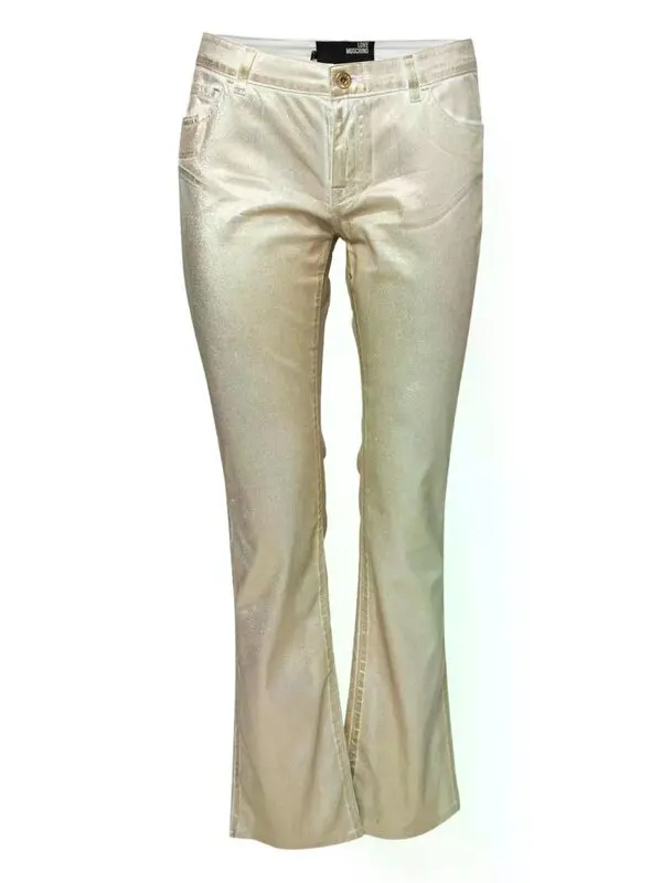 Moschino Foil-print Straight Leg Jeans