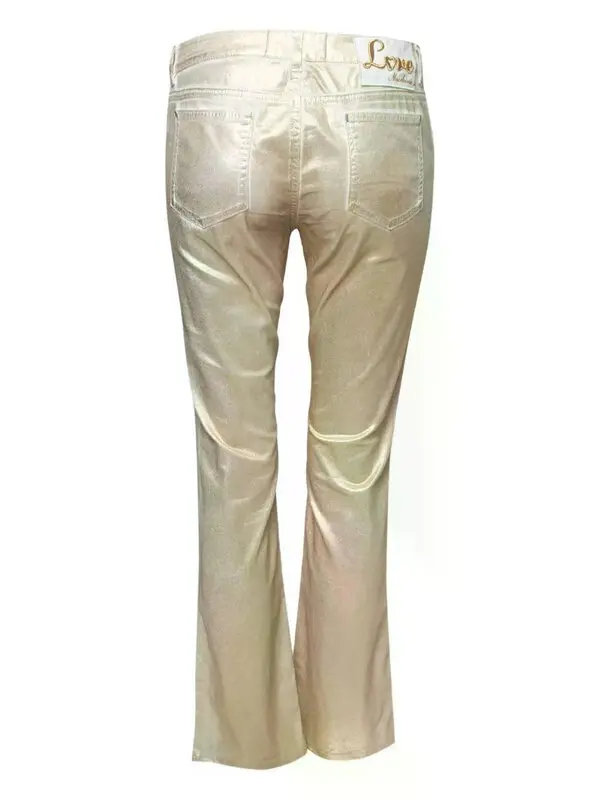 Moschino Foil-print Straight Leg Jeans