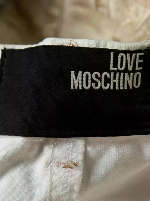 Moschino Foil-print Straight Leg Jeans