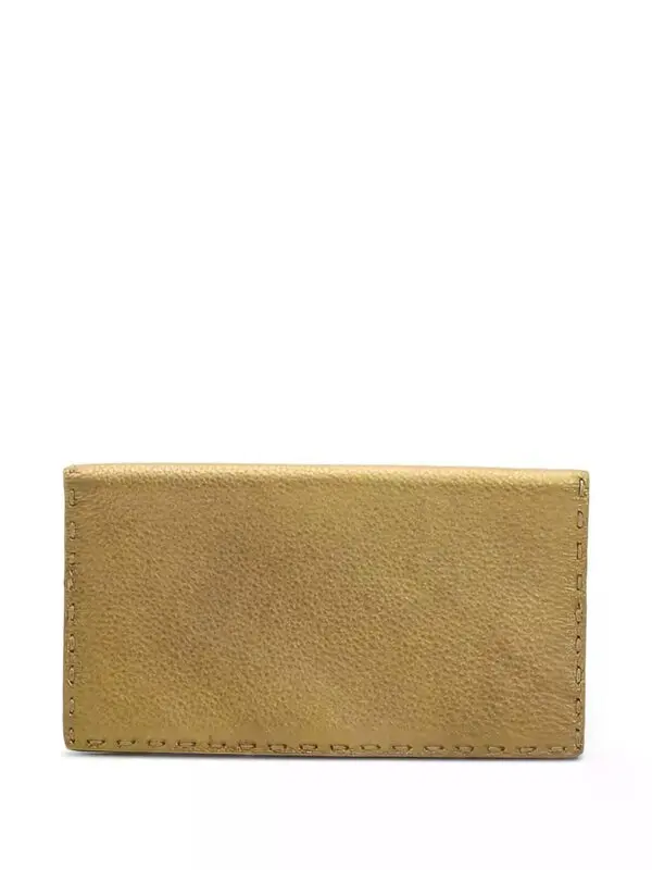 Fendi Selleria Metallic Leather Wallet