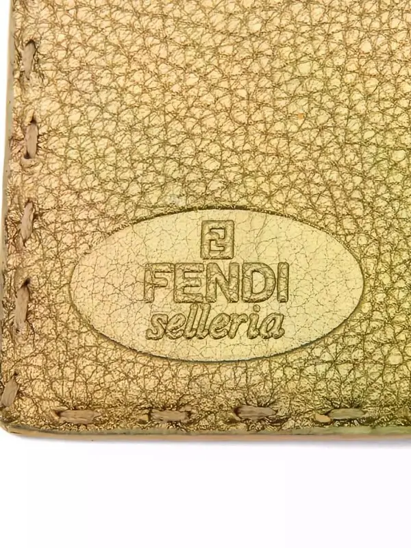 Fendi Selleria Metallic Leather Wallet